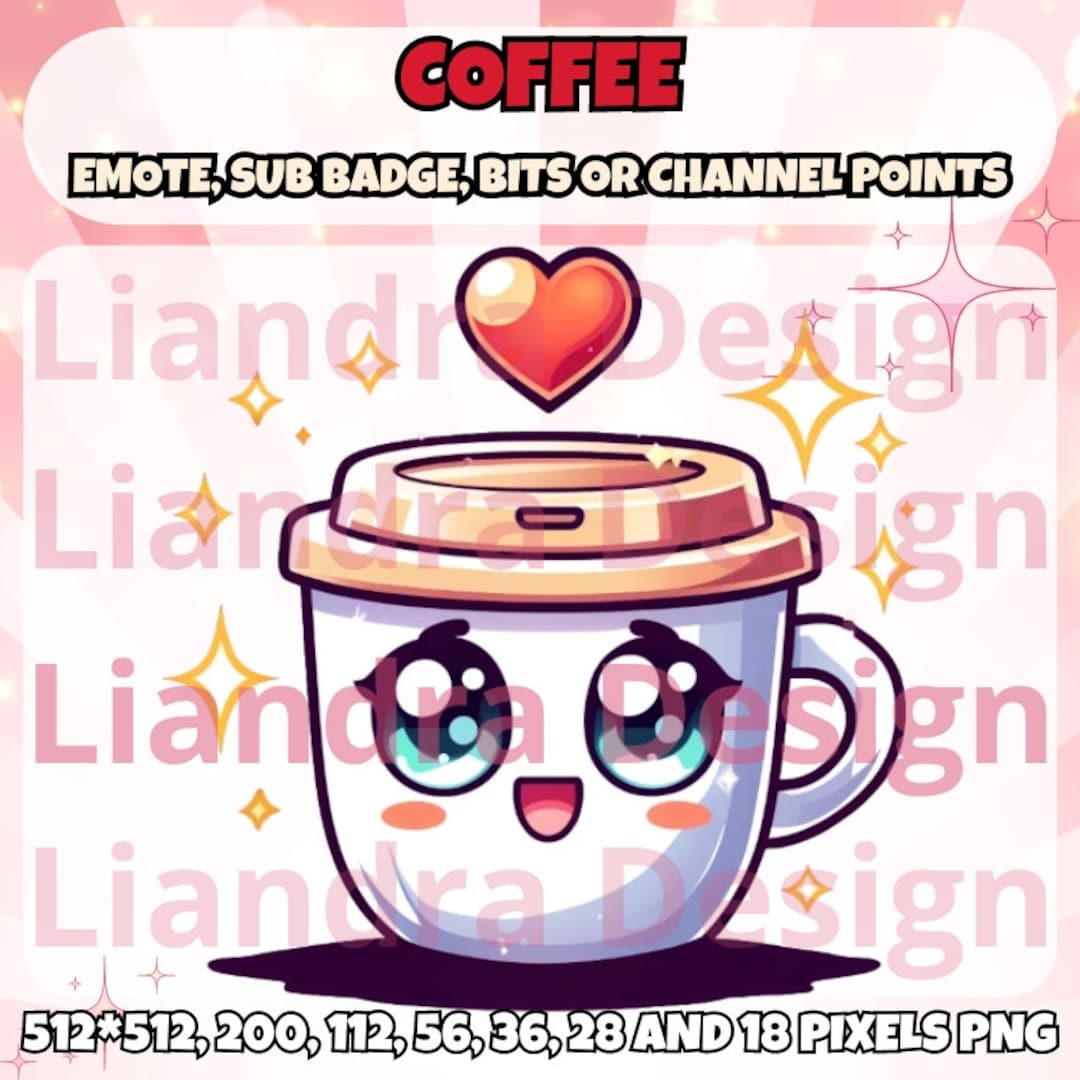 Kawaii Coffee Twitch Emote Funny Twitch Emote Cute Coffee Twitch Emote ...