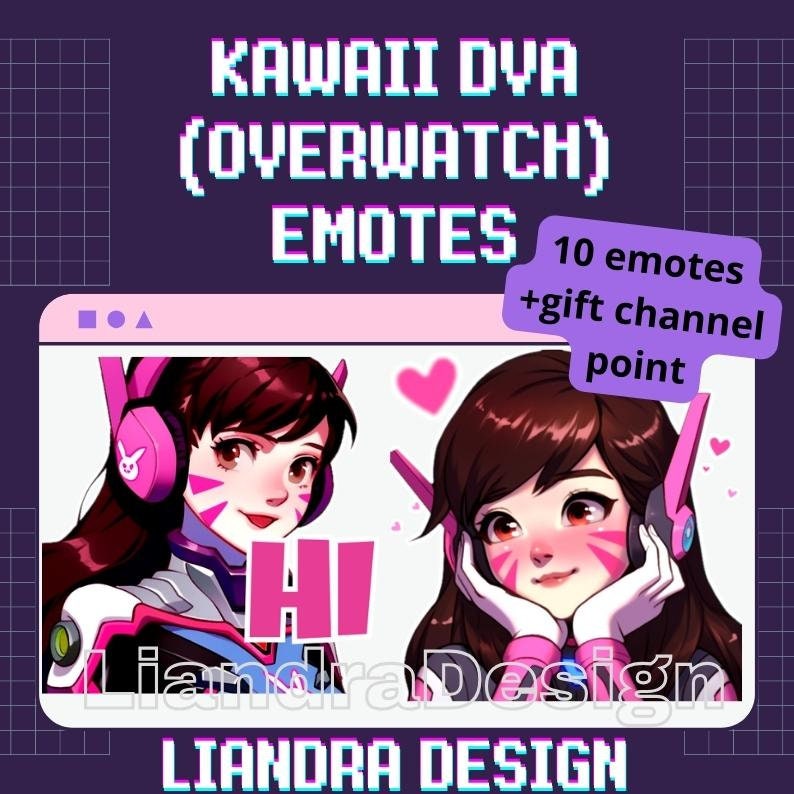 Dva Twitch emote set 1 Dva Overwatch Twitch emote Twitch Emote Youtube ...