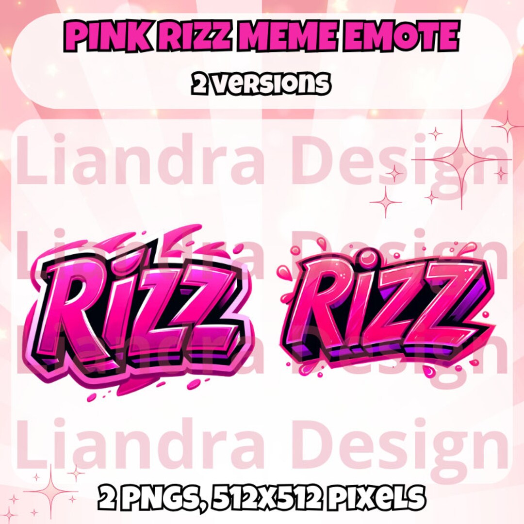 PINK RIZZ MEME Twitch Emote Rizz Allowed Funny Twitch Emotes Twitch ...