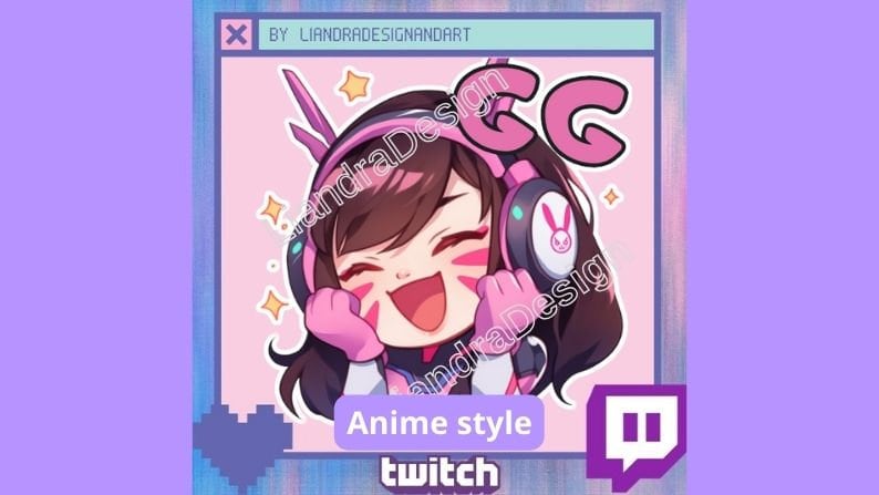 DVA GG Overwatch Emote Anime DVA Twitch Emote Discord Youtube Facebook ...