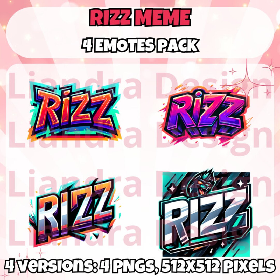 RIZZ MEME Twitch Emote Rizz Allowed Funny Twitch Emotes 4 Different ...