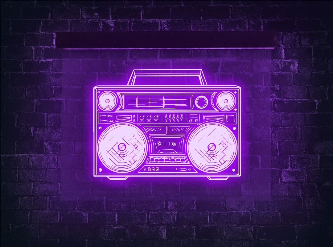 Boombox Neon Sign, Boombox Led Sign, Boombox Light Sign, Music Neon ...