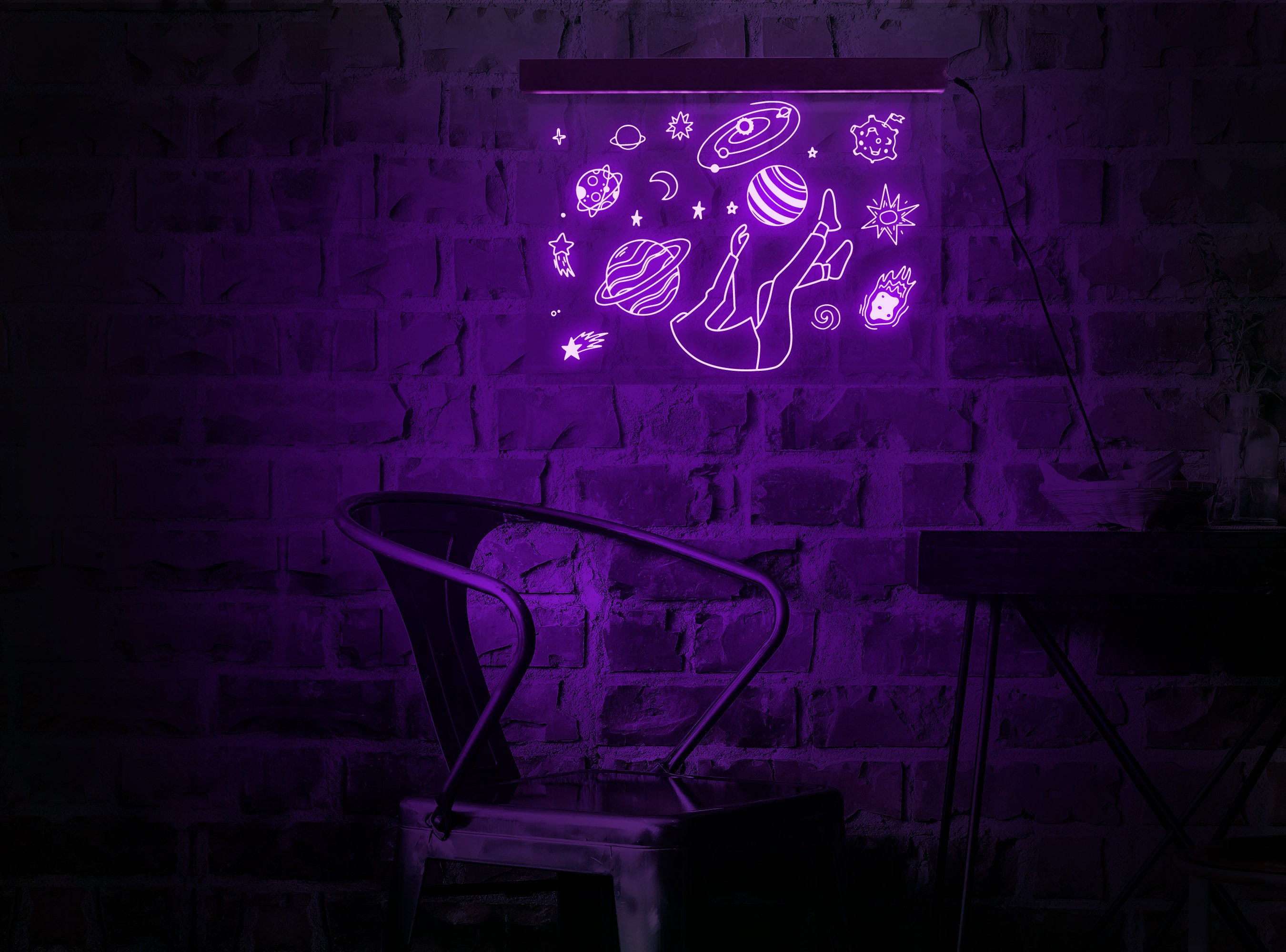 Planets Neon Sign, Planets Led Sign, Planets Light Sign, Space Neon ...