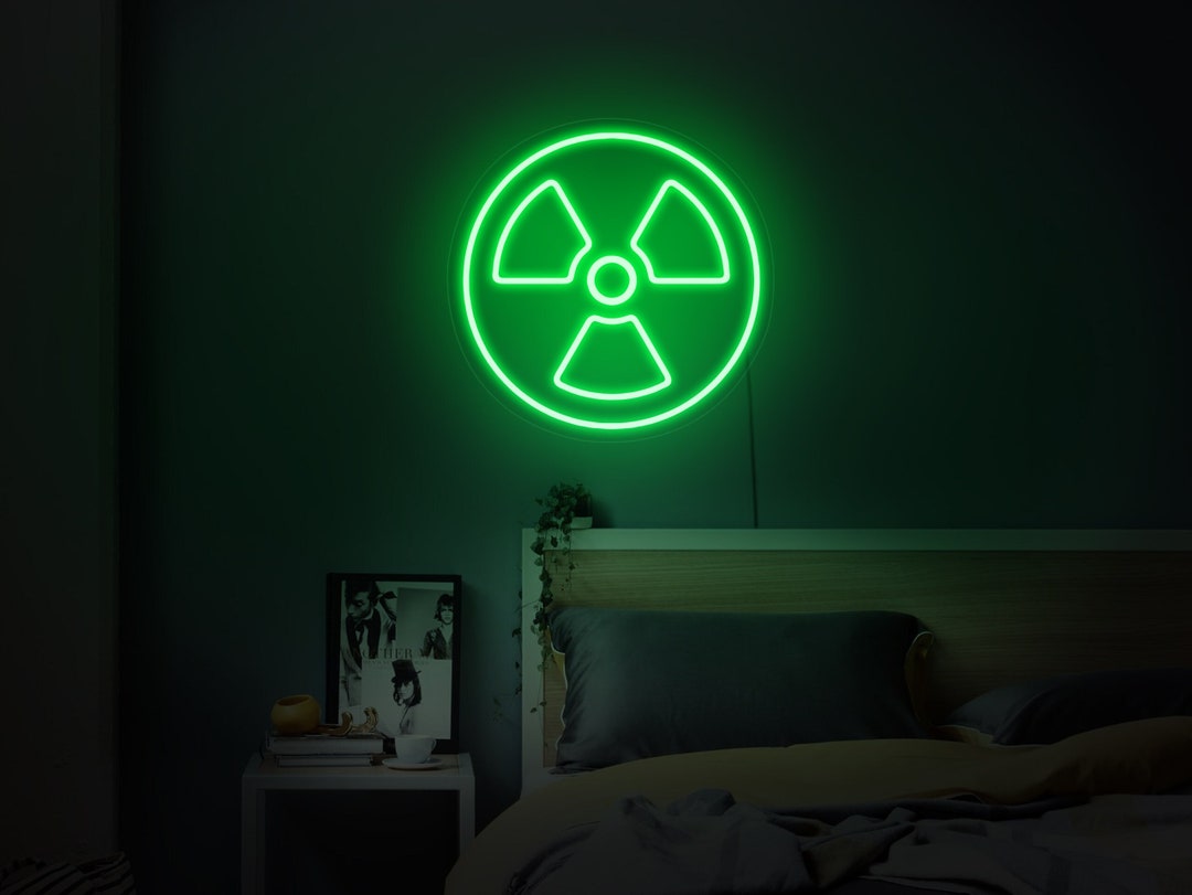 Radiation Neon Sign, Radioactive Sign, Radiation Symbol, Toxic Neon ...