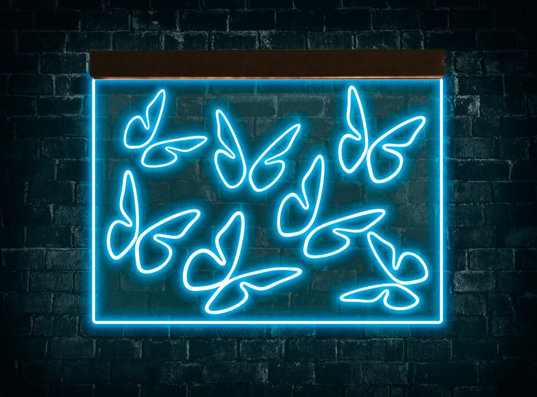 Butterfly Neon Lightbutterfly Neon Signbutterfly Neon Wall - Etsy