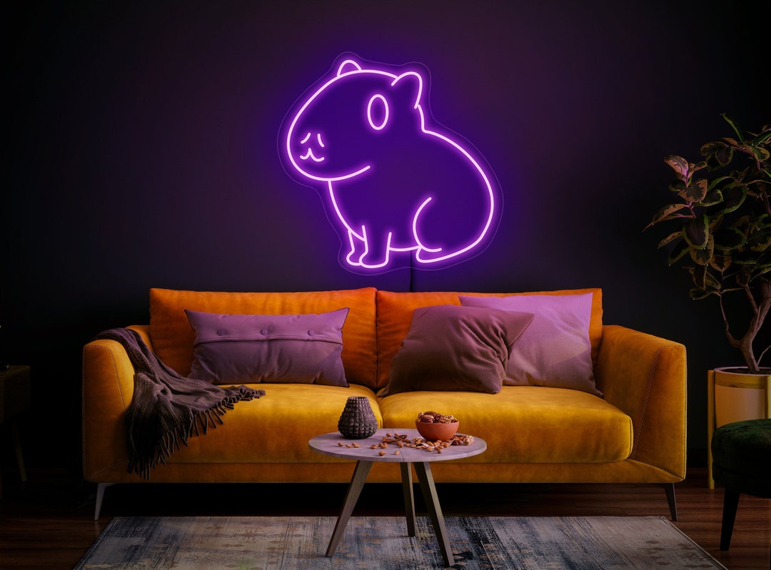 Capybara Neon Sign, Capybara Led Sign, Cute Capybara Sign, Kids Room ...