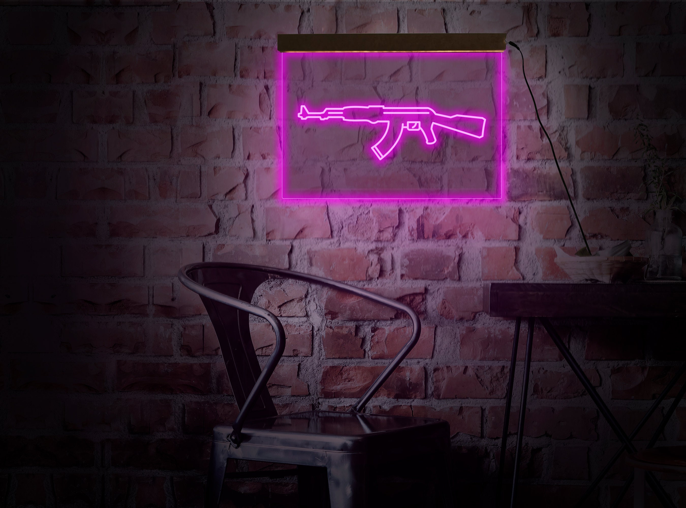 Ak 47 Neon Signak 47 Led Signak 47 Wall Decorrifle Neon - Etsy