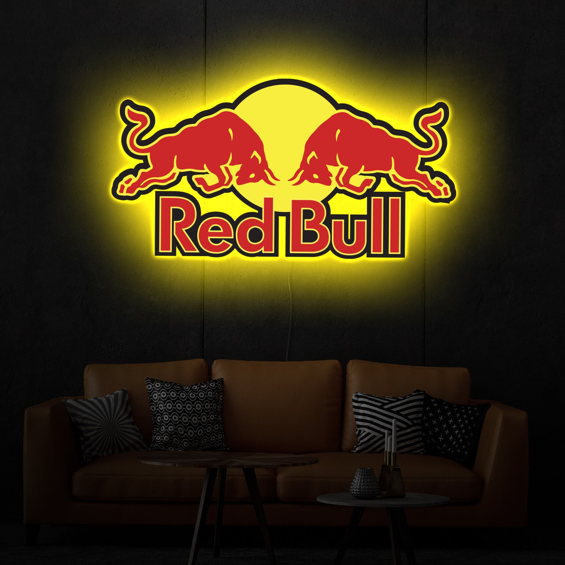 Red Bull Neon Sign, Red Bull Logo, Red Bull Led Sign, Red Bull Gift ...