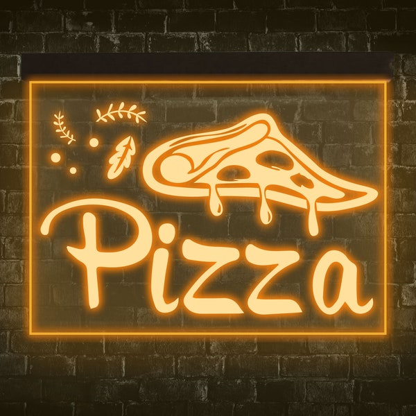 Neon Pizza Slice Sign - Etsy