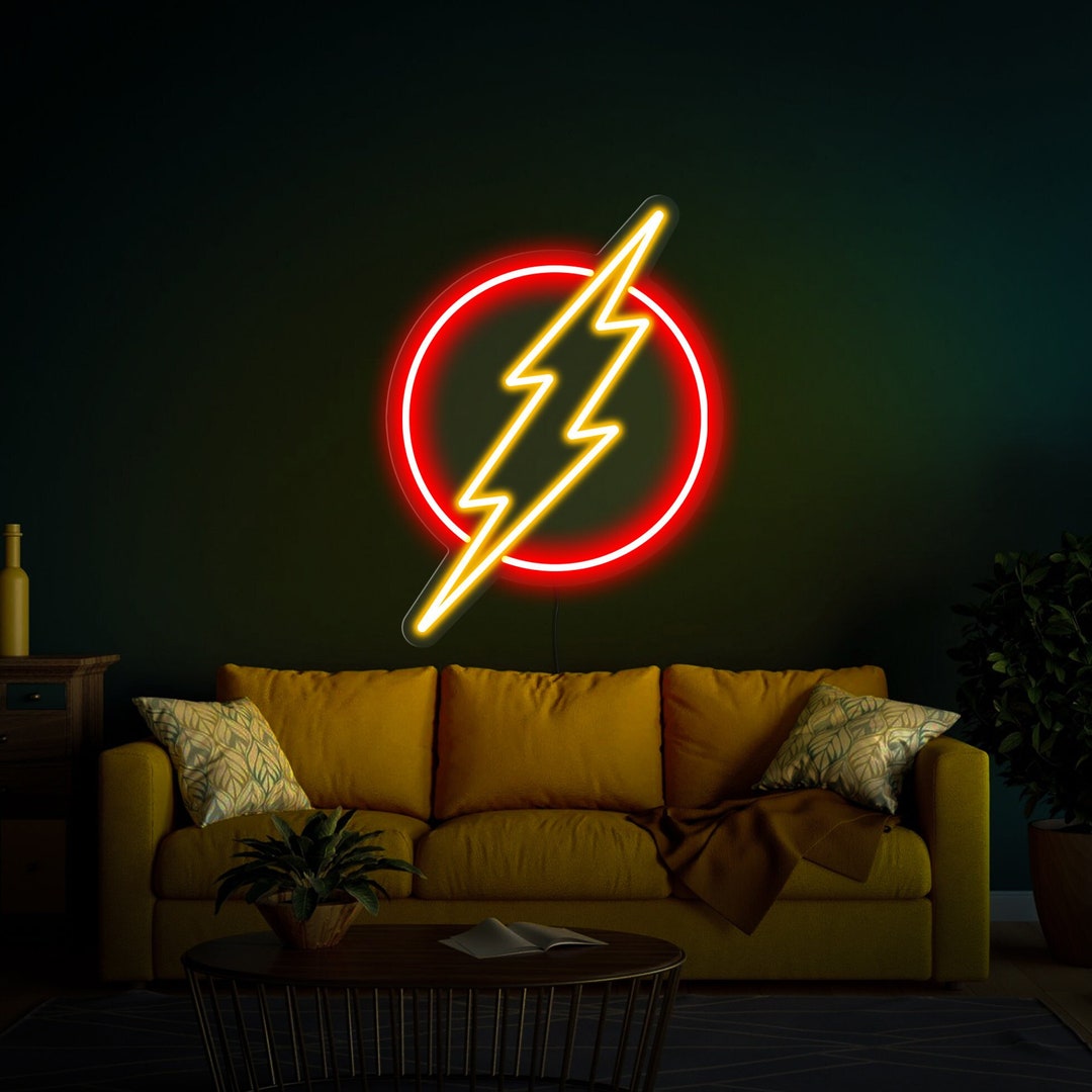 The Flash Neon Sign, the Flash Logo, the Flash Led, Comics Neon Sign ...