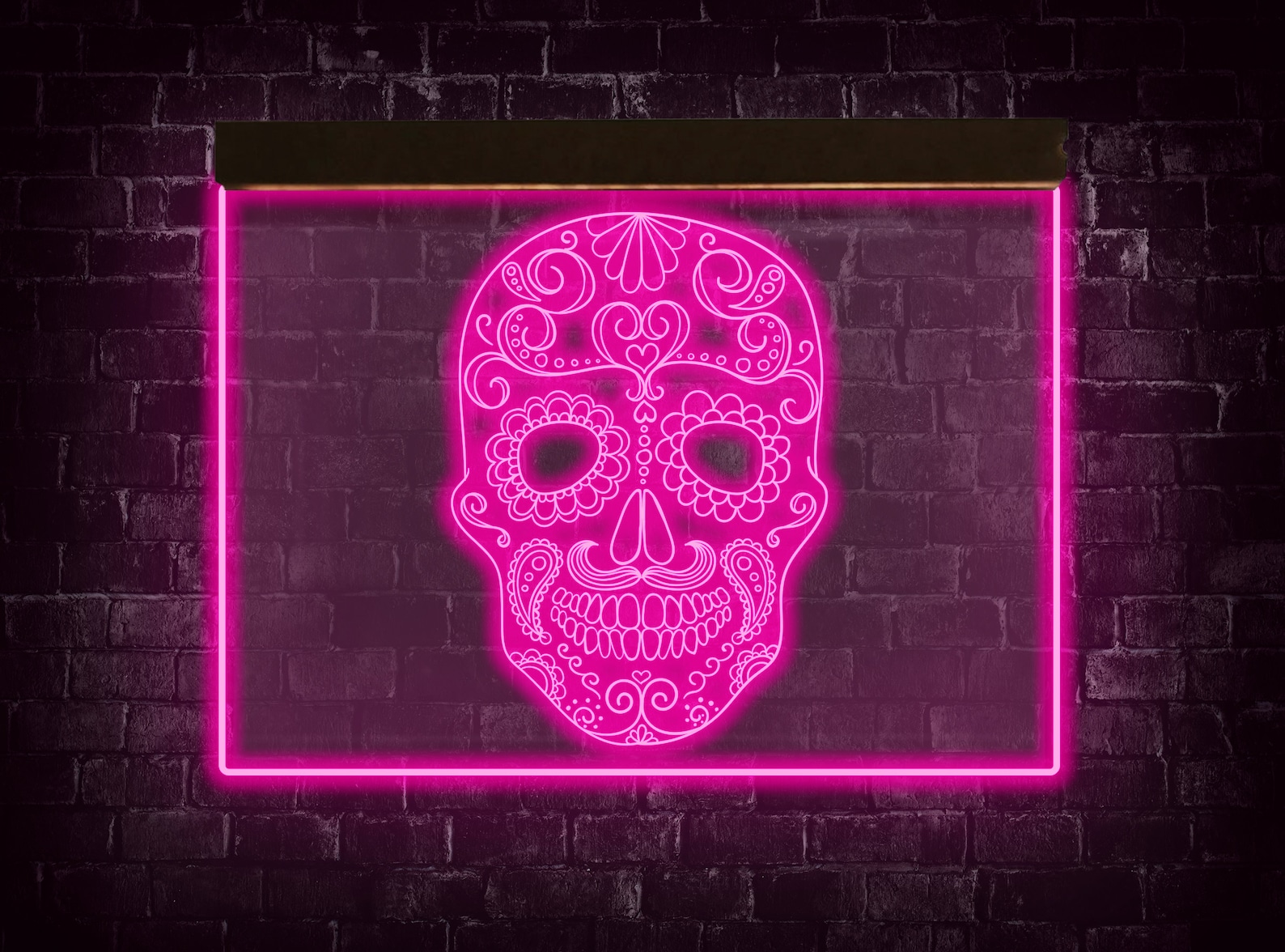 Sugar Skull Neon Signsugar Skull Led Signsugar Skull Wall - Etsy