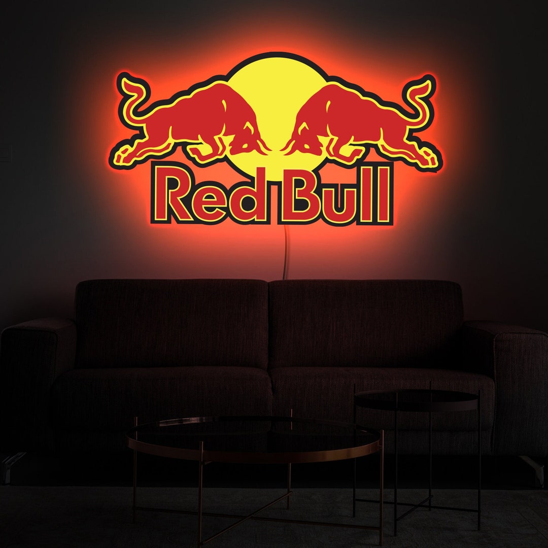 Red Bull Neon Sign, Red Bull Logo, Red Bull Led Sign, Red Bull Gift ...