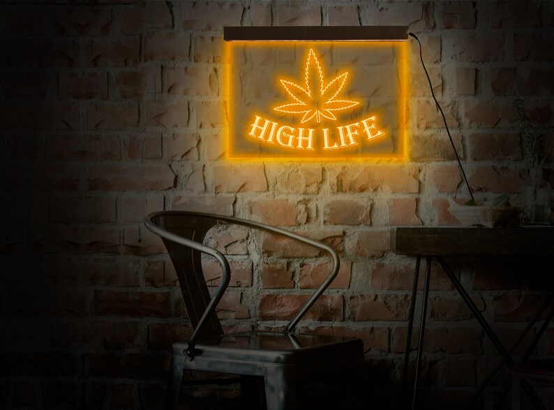 High Life Neon Signhigh Life Led Signhigh Life Wall - Etsy