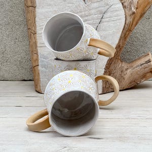 Handmade Coffee Mug Daisy Floral Pattern - Etsy