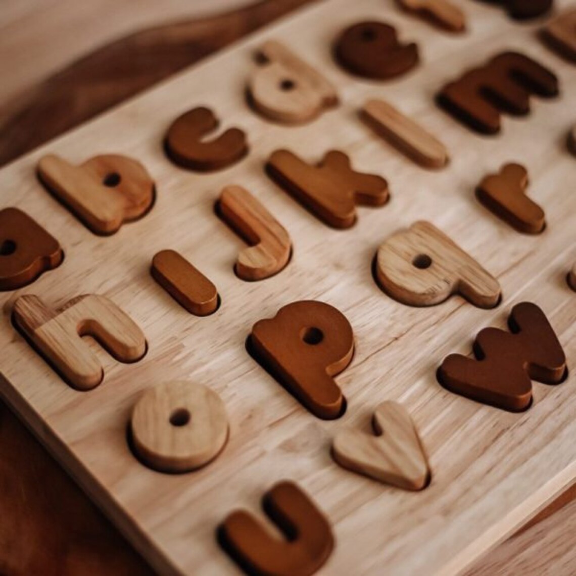 Natural Lowercase Alphabet Puzzle - Etsy