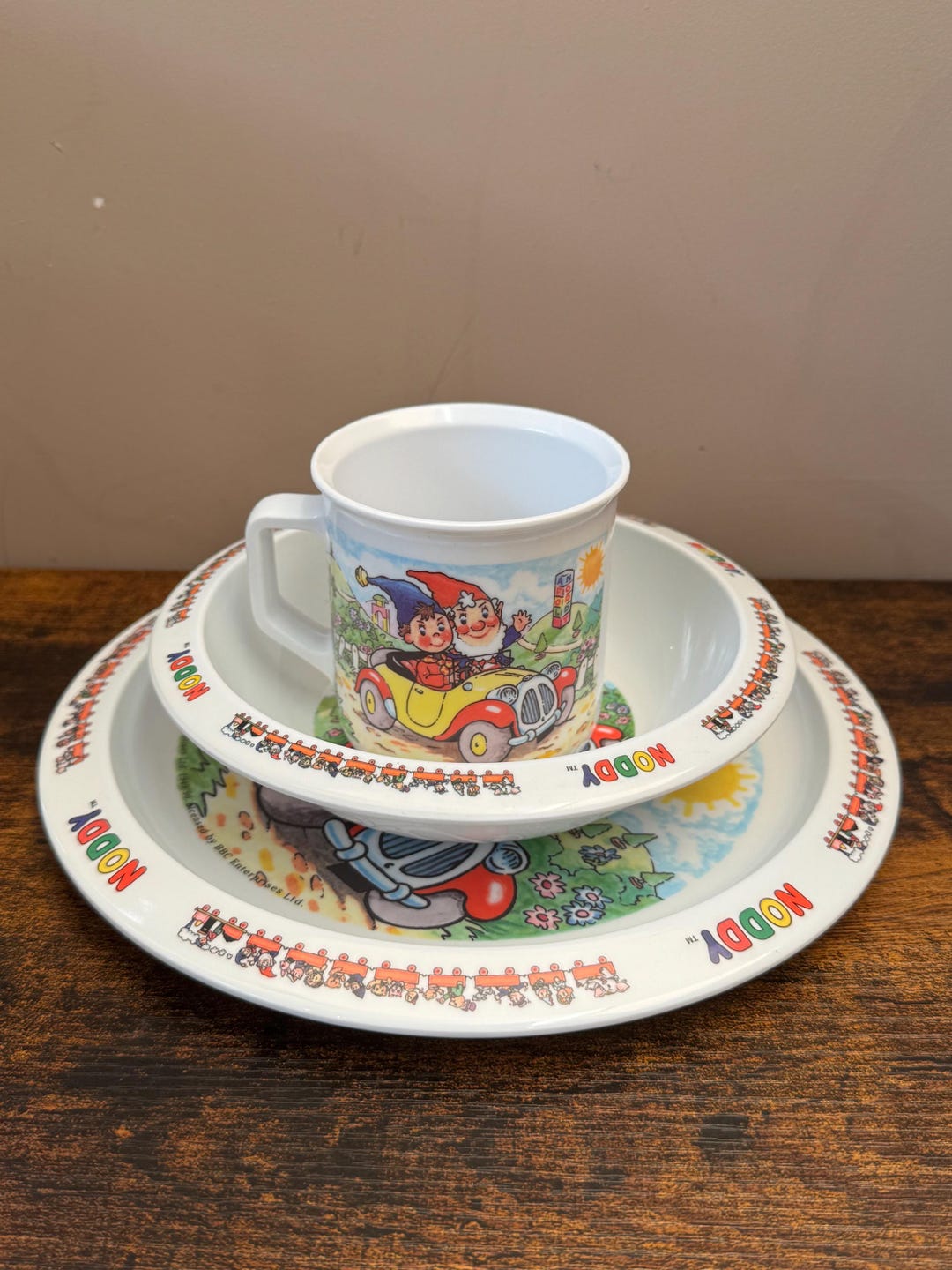 Vintage 1990s Noddy Plastic Plate, Bowl and Cup Bundle - Etsy