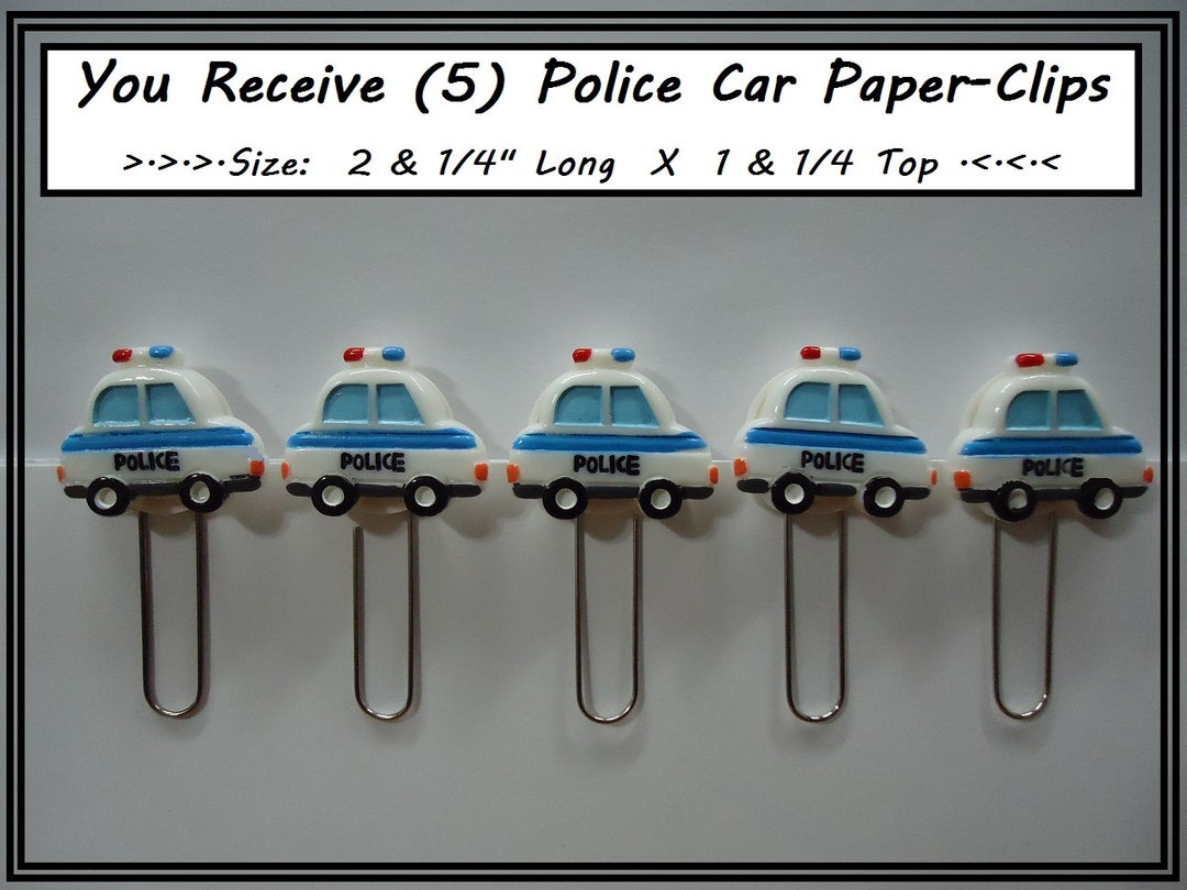 Police Car Paper Clips - Back the Blue, Cop Gift (5 Pcs) Stocking ...