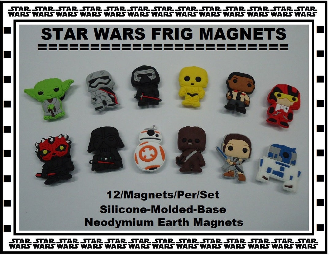 Star Wars Frig Magnets Star Wars Shoe Charms Star Wars Paper Clips (12 ...