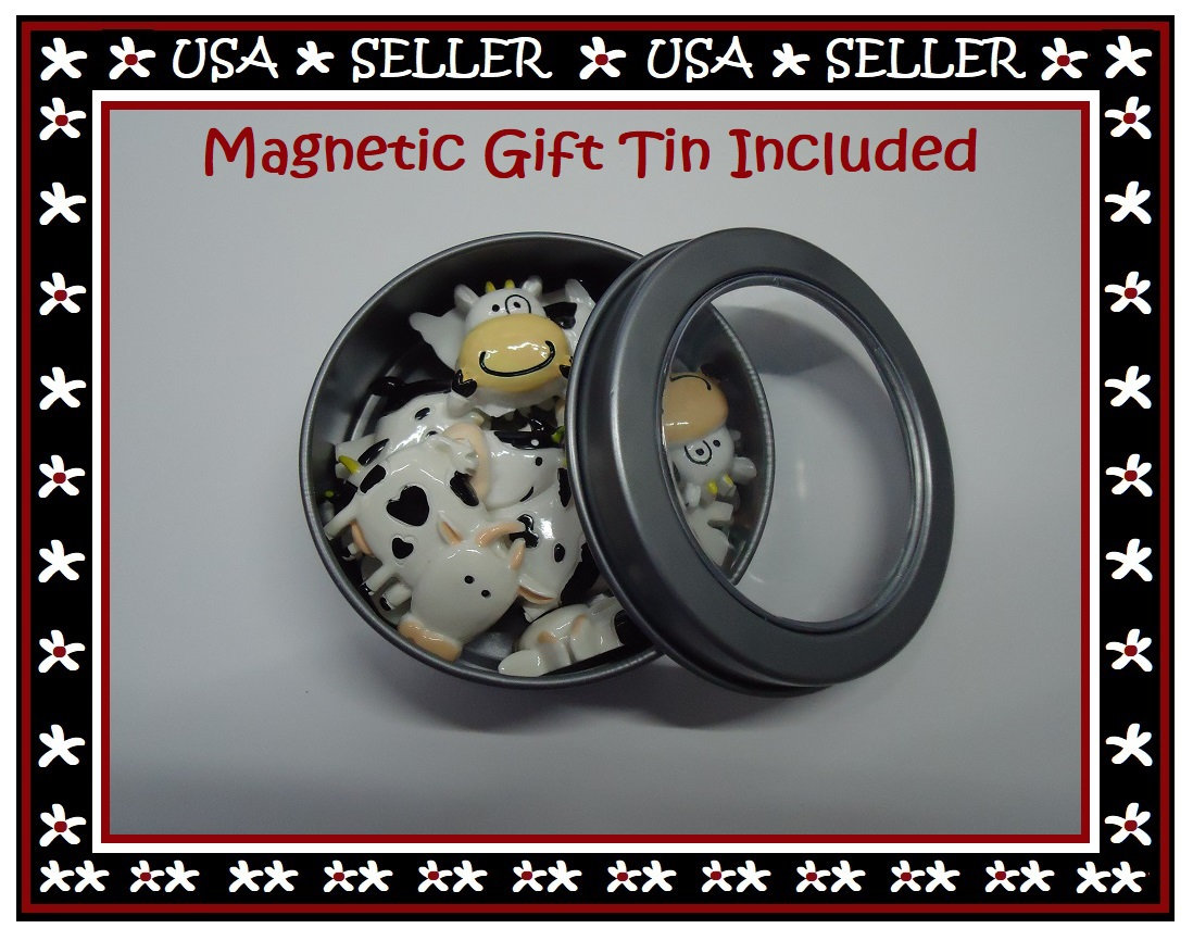 Black & White Cow Frig Magnets or Cow Push Pins You Receive (9) 3 Cows ...
