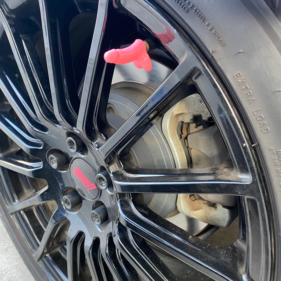 PINK Penis Valve Stem Caps Novelty Gag Gift Stocking Stuffer Dick Stem ...