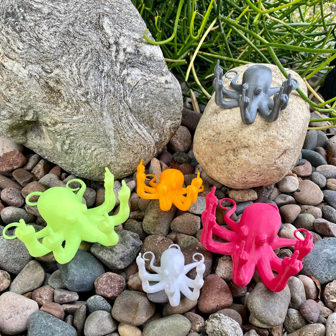 Angry Octopus Fucktopus Middle Finger Dickasaurus Rex Bachelorette ...