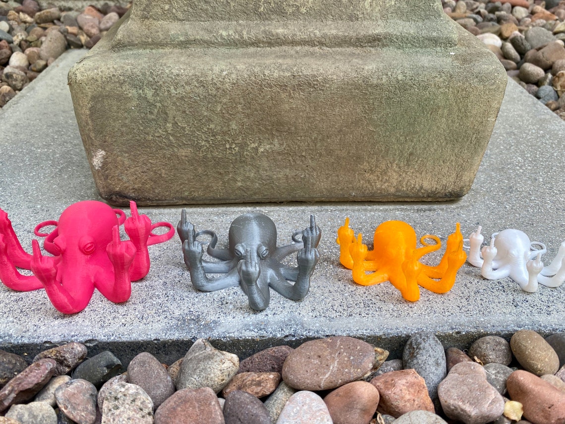 Angry Octopus Fucktopus Middle Finger Dickasaurus Rex Bachelorette ...