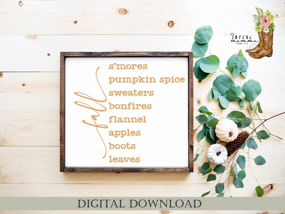 Fall Things Svg Farmhouse Fall Wood Sign Svg Fall Jpeg - Etsy