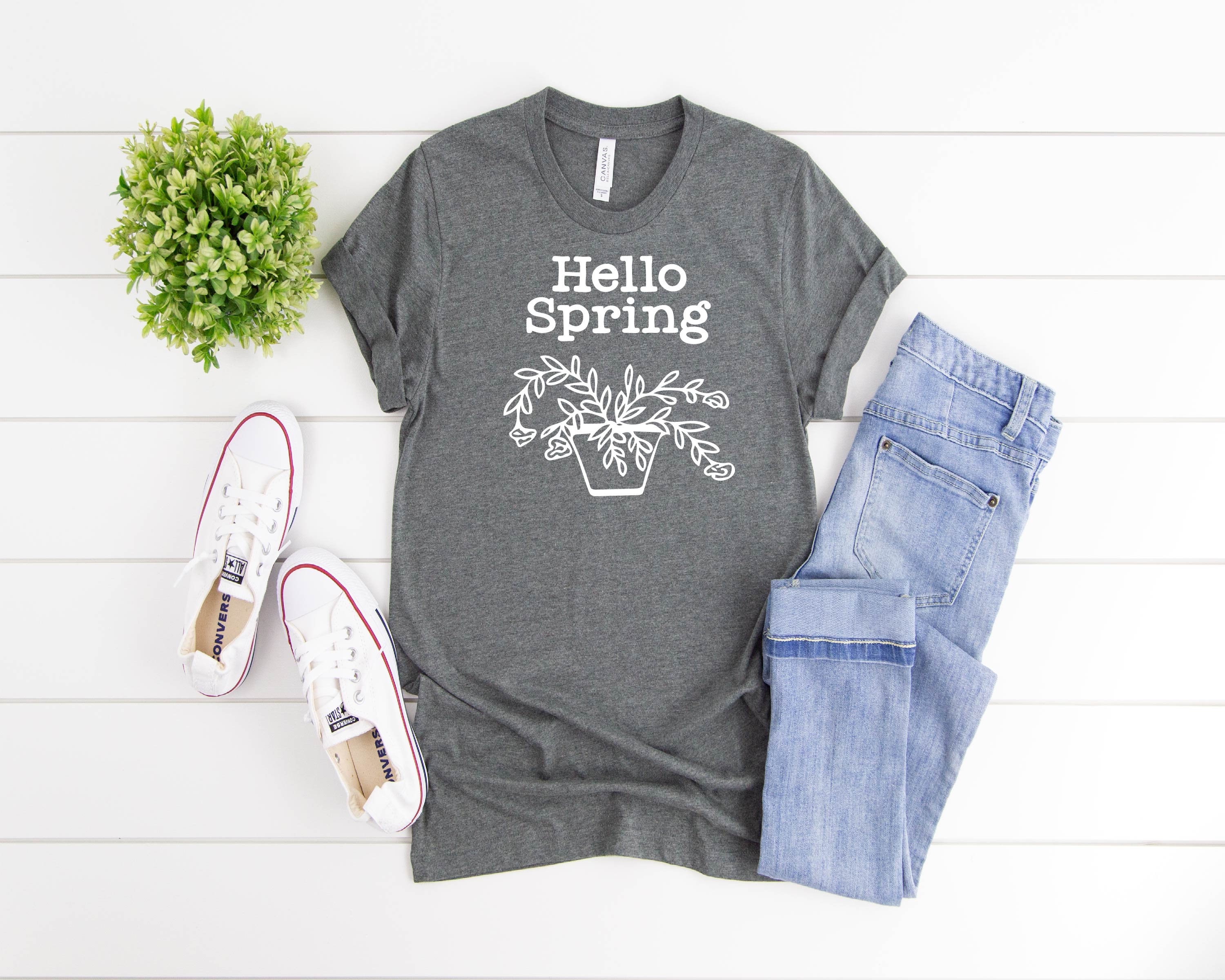 Hello Spring Tshirt Design Tshirt Cut File Cricut Svg Ready to | Etsy