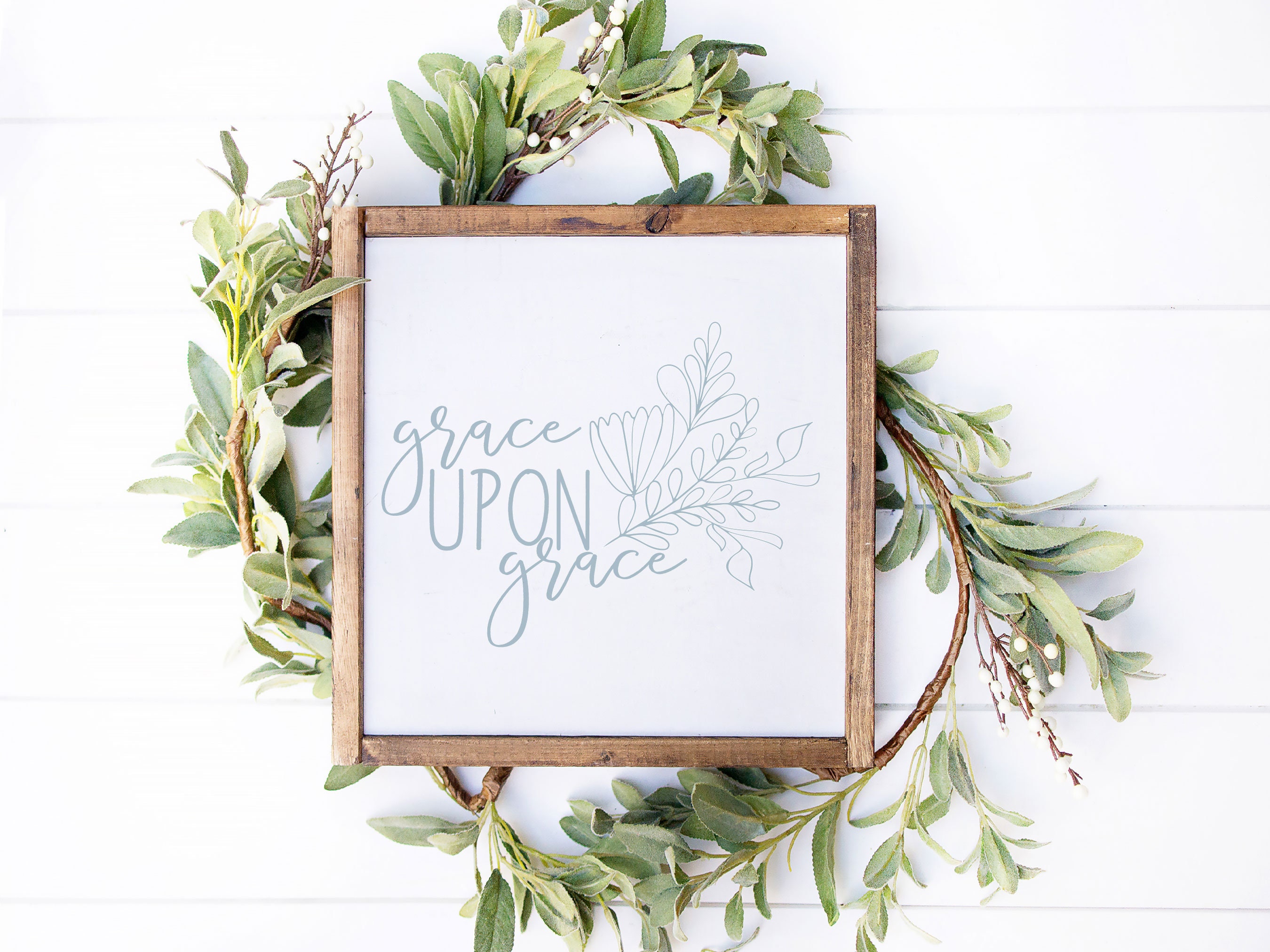 Grace Upon Grace Floral Scripture Inspirational Svg Graphic Design Cut ...