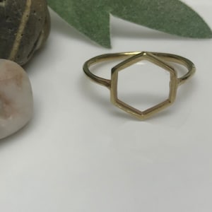 Brass Hexagon Ring - Etsy