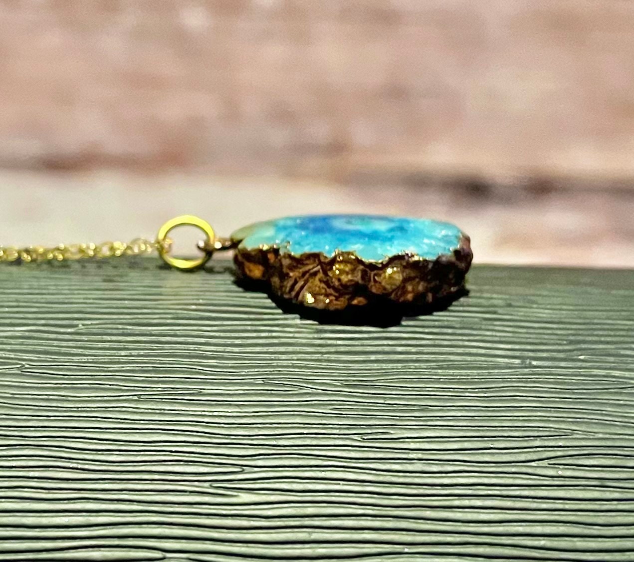 Teal Blue Solar Quartz Necklace - Etsy