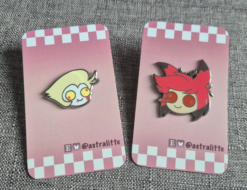 Alastor and Lucifer Derpy Pins - Etsy