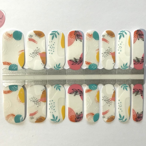 White Abstract Nail Wraps Nail Polish Sticker Nail Strips - Etsy