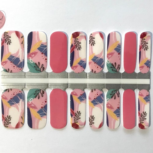 White Abstract Nail Wraps Nail Polish Sticker Nail Strips | Etsy