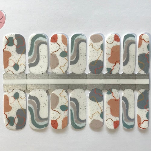 White Abstract Nail Wraps Nail Polish Sticker Nail Strips - Etsy