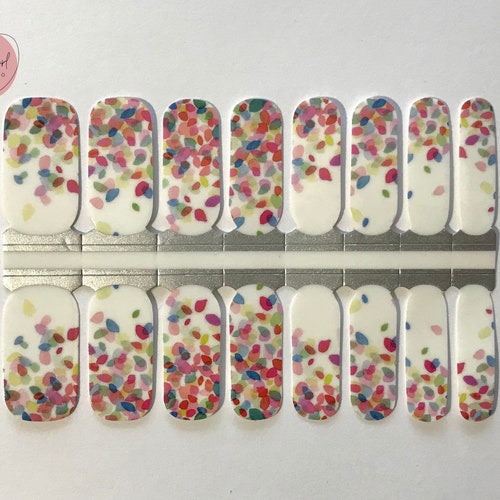 White Abstract Nail Wraps Nail Polish Sticker Nail Strips | Etsy