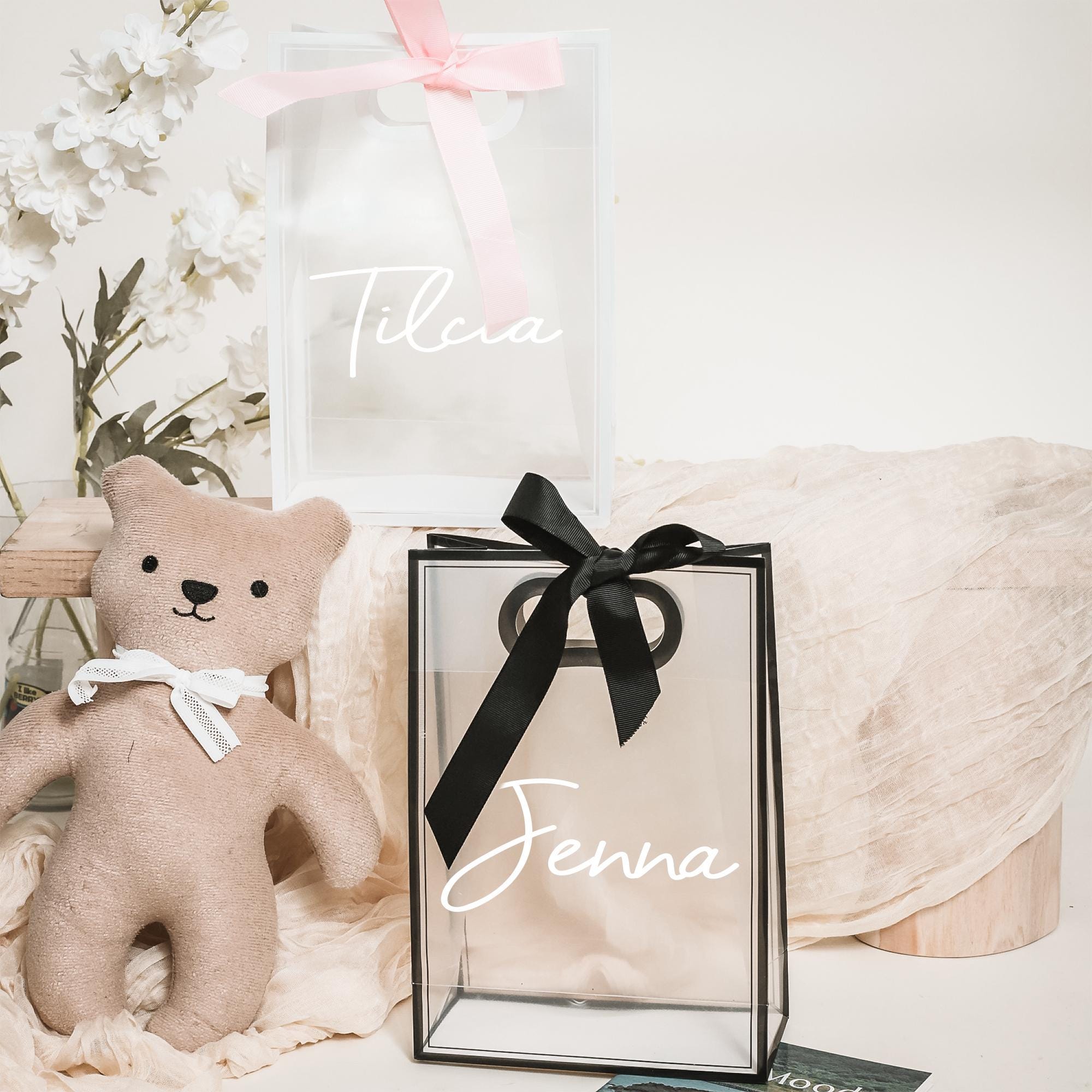 Personalised Ribbon Tie Rope Gift Bag ，personalized Name Gift Bags ...