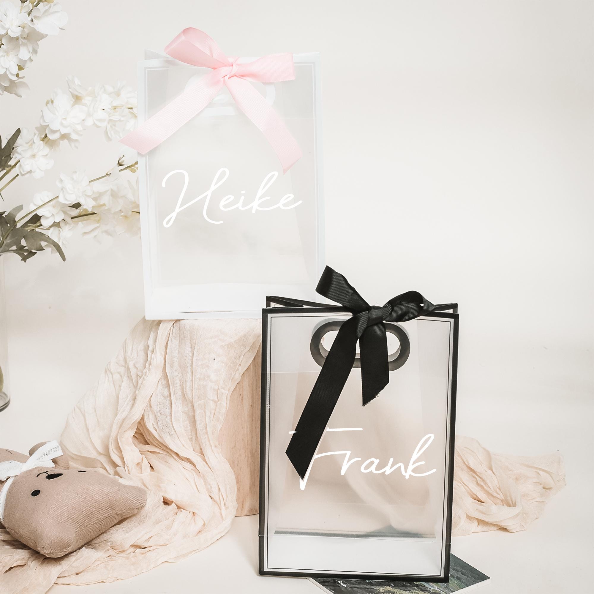 Personalised Ribbon Tie Rope Gift Bag ，personalized Name Gift Bags ...