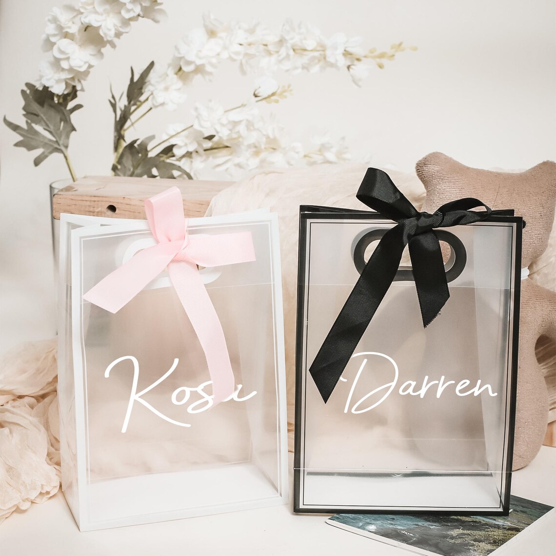 Personalised Ribbon Tie Rope Gift Bag ，personalized Name Gift Bags ...