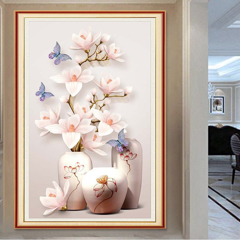 5D DIY Full Drill Square Round Diamond Painting Kit flower | Etsy