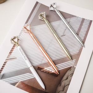 Custom Engraved Diamond Pen,pen Wedding Favors,rose Gold Pens,crystal ...