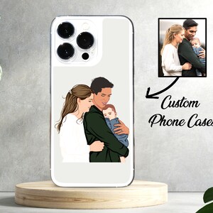 Personalised Cartoon Hand-drawn Illustration Couple Portrait Case ...