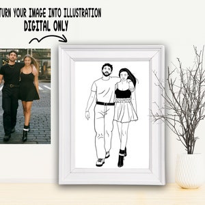 Custom Line Drawing, Minimalist Line Art, Couple Custom Line Drawing ...