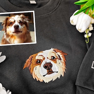 Custom Dog Face Embroidered Sweatshirt,cat Sweatshirt,embroidered Pet ...