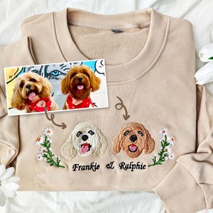 Custom Dog Face Embroidered Sweatshirt,cat Sweatshirt,embroidered Pet ...