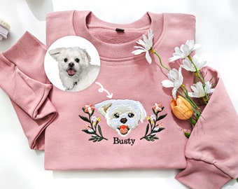 Embroidered Pet Face&name Sweatshirts,custom Embroidered Pet ...