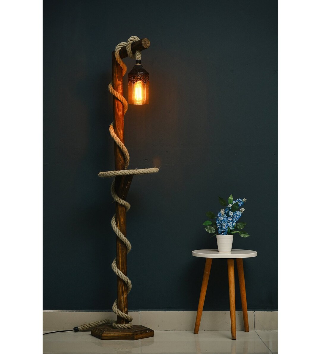 Flamant Wooden Rope Floor Lamp - Etsy