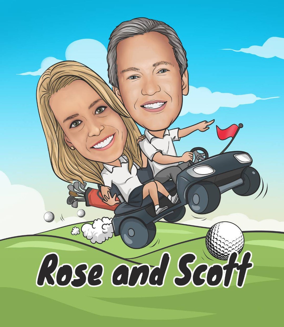 Digital Drawing Golf Caricature Drawing From Photo Cartoon Portrait ...