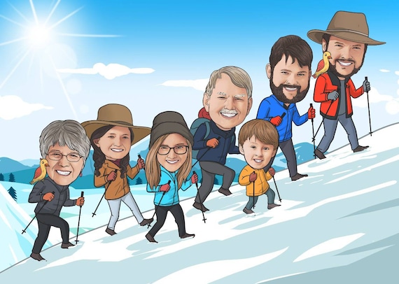 Cartoon Family Of 8