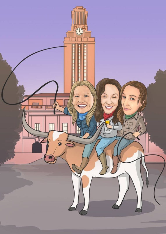 Cartoon Family Of 6 People